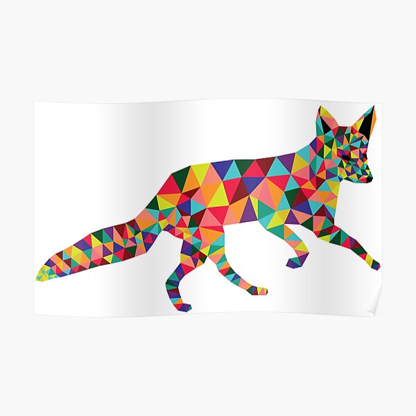 "Colorful Fox Geometric Art" Poster for Sale by rbwildchild | Redbubble