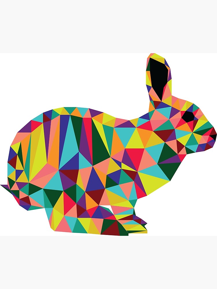 "Colorful Rabbit Geometric Art" Art Print for Sale by rbwildchild ...