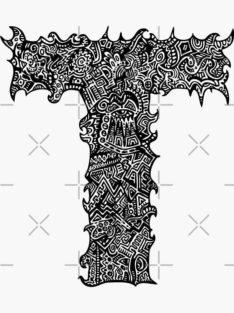 "Hand drawn Letter - T" Sticker for Sale by Digital2day | Redbubble