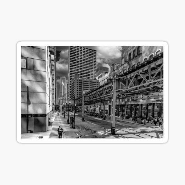 "Chicago L Street Scene" Sticker by espinner | Redbubble