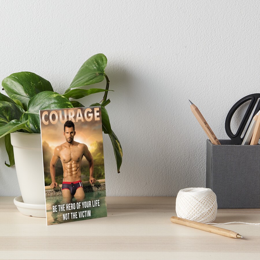 "Inspirational "Courage" poster with a quote" Art Board Print by ...