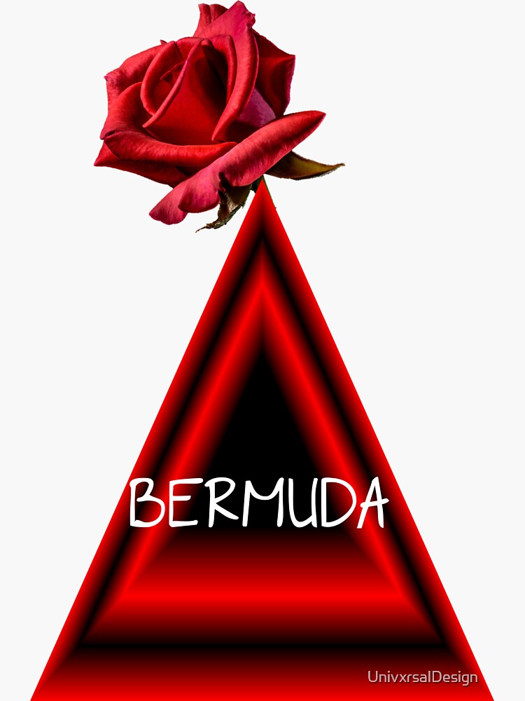 "Bermuda Triangle with Red rose (Graphic Design)" Sticker by ...