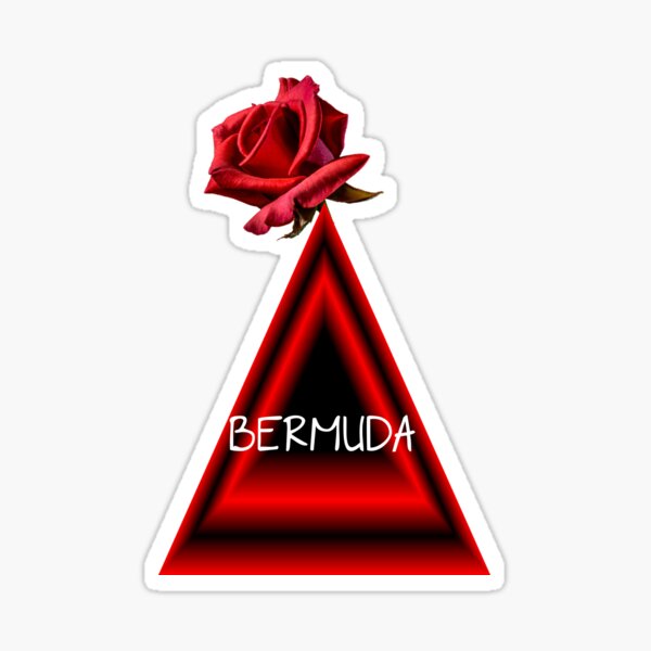"Bermuda Triangle with Red rose (Graphic Design)" Sticker by ...
