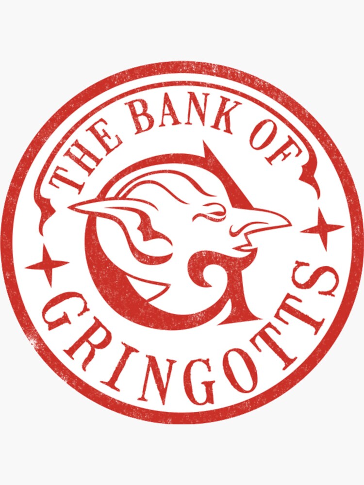 "The Bank of Gringotts" Sticker for Sale by MotherandSon | Redbubble