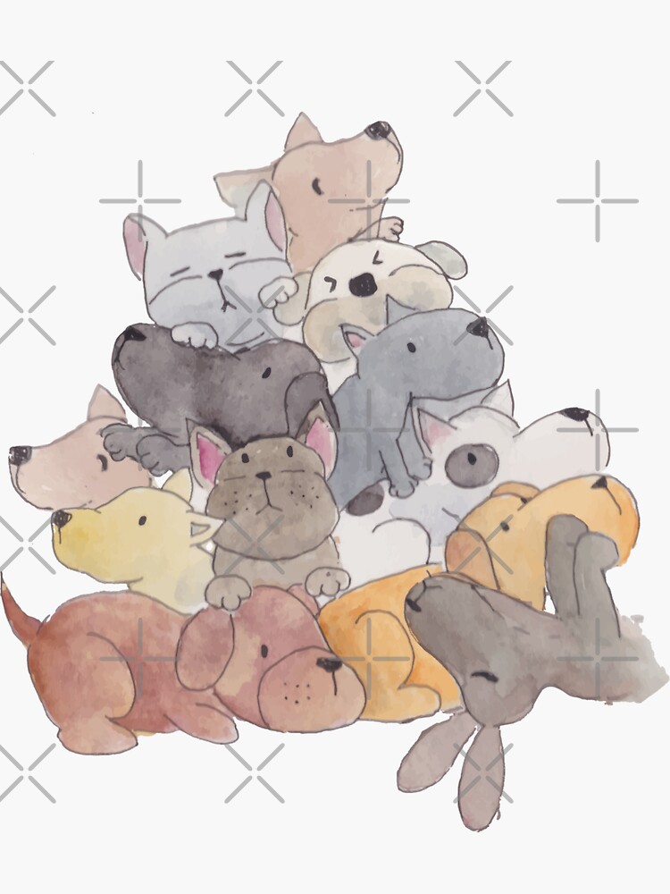 "Dog Stack" Sticker for Sale by ikigaicreations | Redbubble