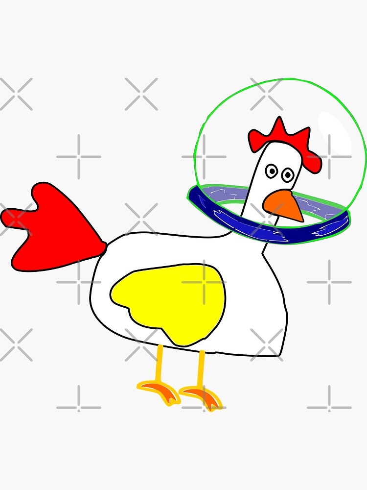 "Space Chicken" Sticker for Sale by GAM3RAGS | Redbubble