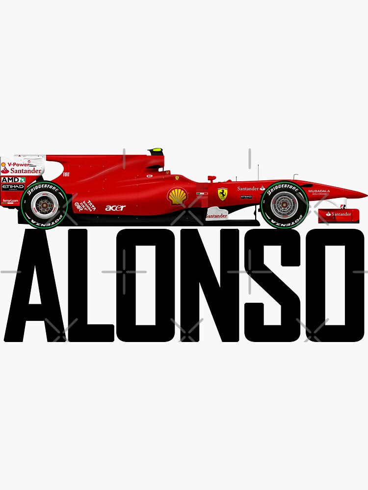 "Formula 1 - Fernando Alonso - 2010" Sticker for Sale by JageOwen ...