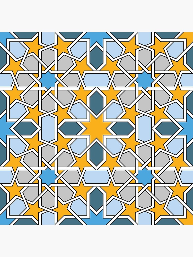 "Moroccan tile design, seamless oriental pattern - Morocco blue, orange ...