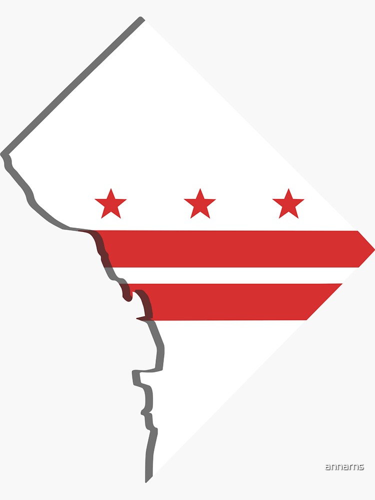 "DC Outline and Flag" Sticker for Sale by annarns | Redbubble