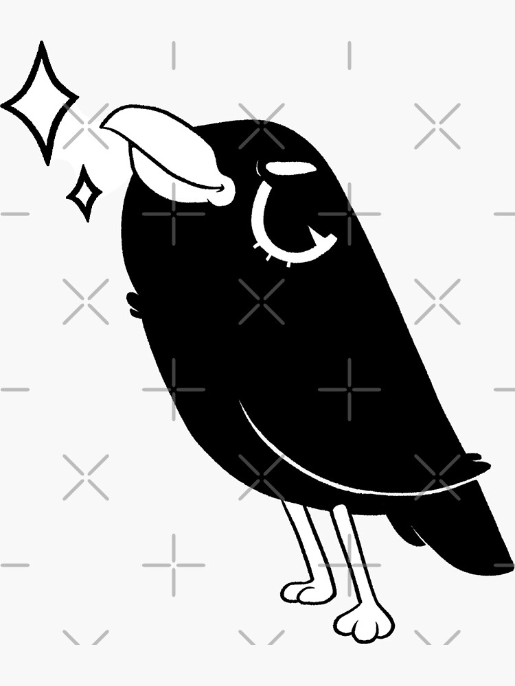 "Smug Crow" Sticker by DaydreamFuel | Redbubble