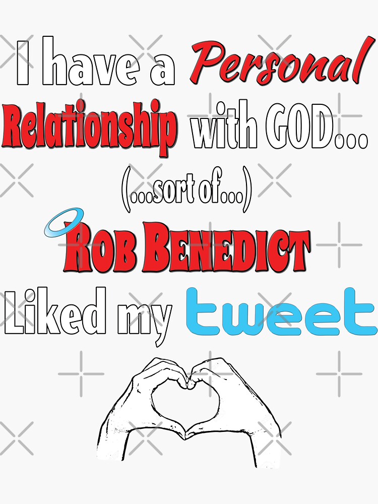 "Slogans - Rob Benedict Twitter" Sticker for Sale by MidnightSilver ...