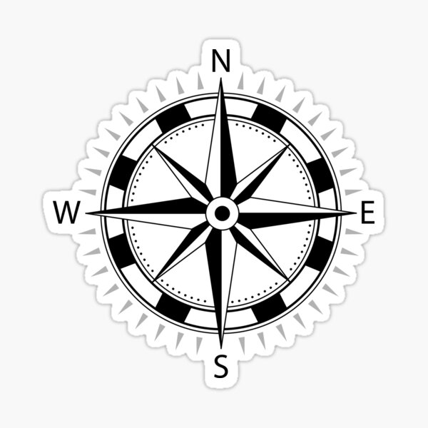 "World Travel Compass" Sticker by gpsapparel | Redbubble