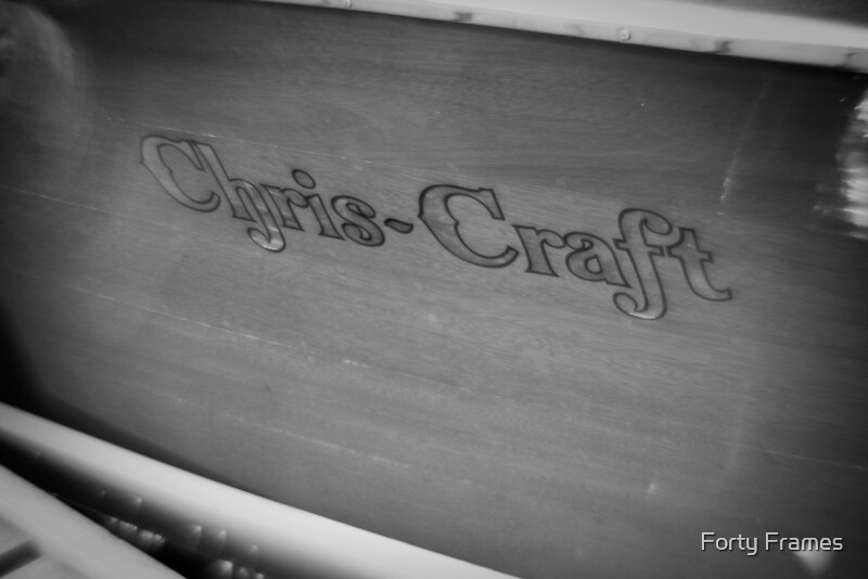"Black & White Chris Craft" by MD Designs | Redbubble