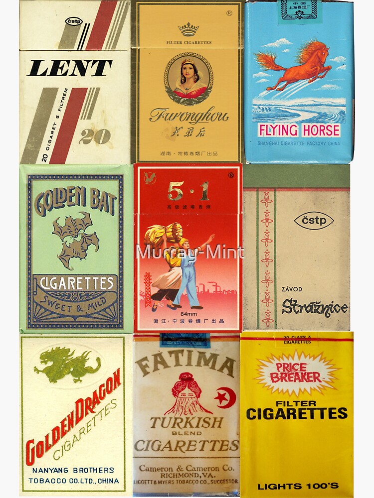 "Vintage Cigarette Packets" Sticker for Sale by Murray-Mint | Redbubble