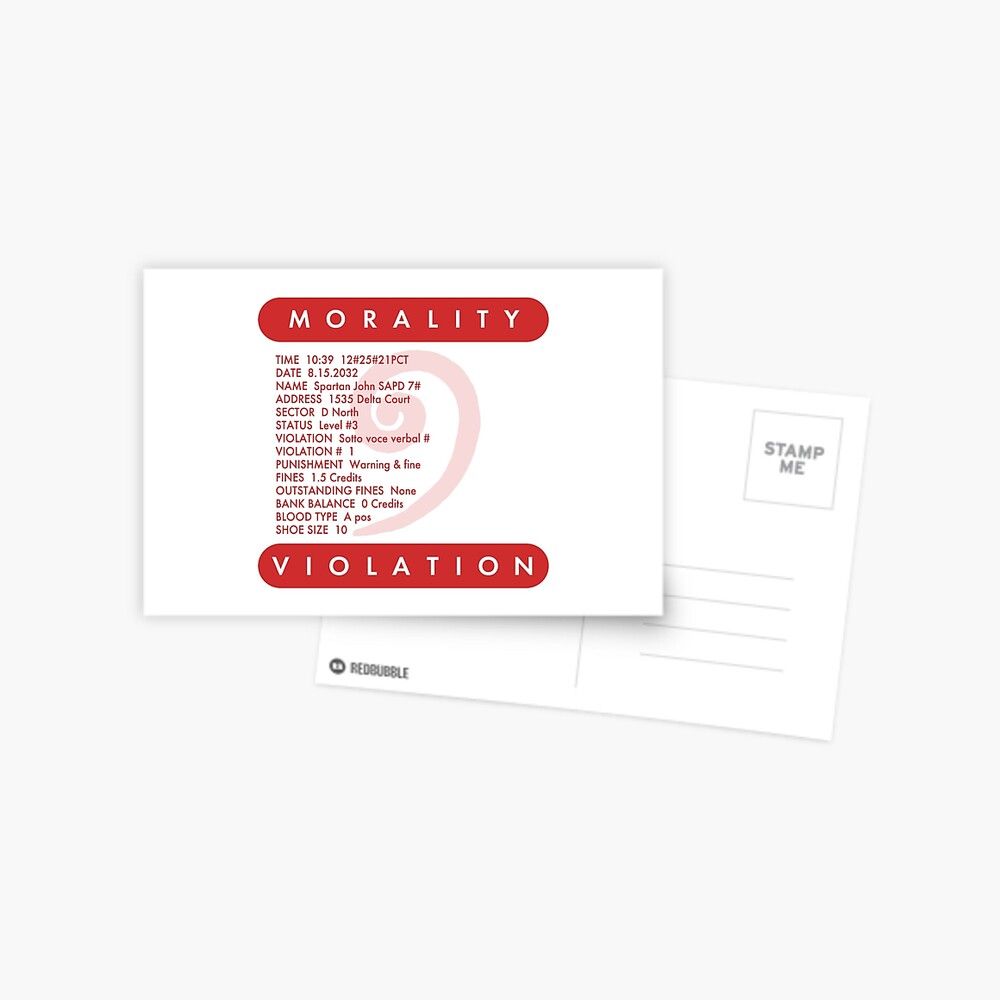 "Morality Violation Notice!" Sticker for Sale by LordNeckbeard | Redbubble