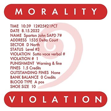 "Morality Violation Notice!" Sticker for Sale by LordNeckbeard | Redbubble