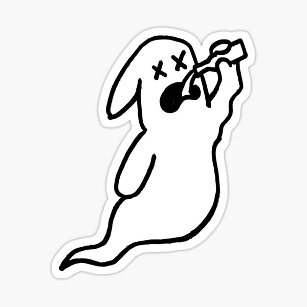 "Drunk Ghost" Sticker by skeletv | Redbubble