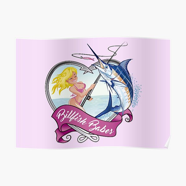 Póster «Logo de Billfish Babes con fondo rosa claro» de marlene-hicks ...