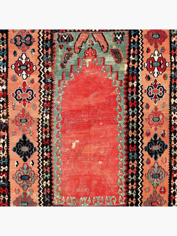 "Sivas Antique Cappadocian Turkish Niche Kilim Print" Throw Pillow by ...