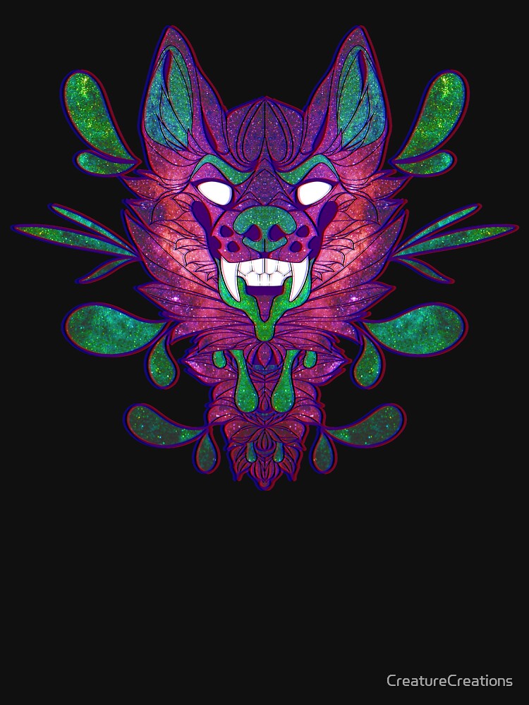 "Galaxy Wolf" T-shirt for Sale by CreatureCreations | Redbubble ...