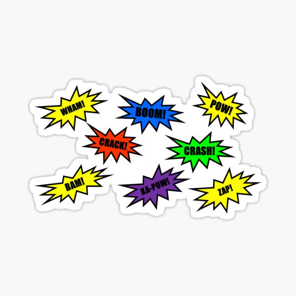 "Superhero Sound Effects!" Sticker by 3Talents | Redbubble