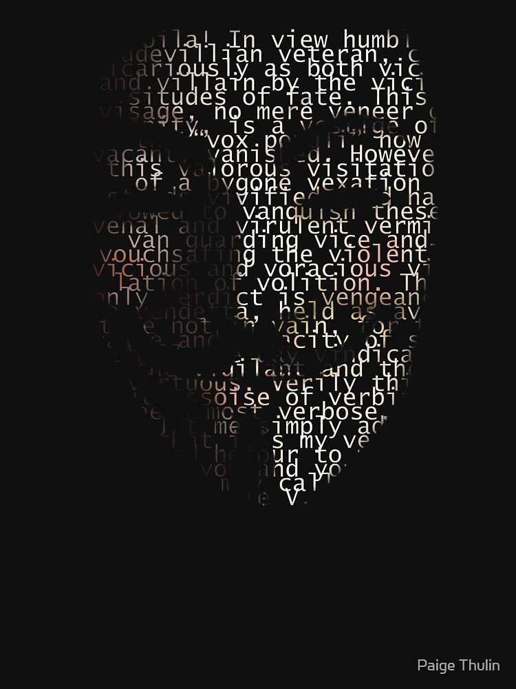 "You may call me V." Essential T-Shirt for Sale by pthulin | Redbubble