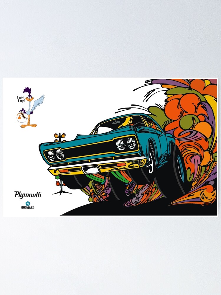"Plymouth Roadrunner Advertising" Poster for Sale by Retrostickersnz ...