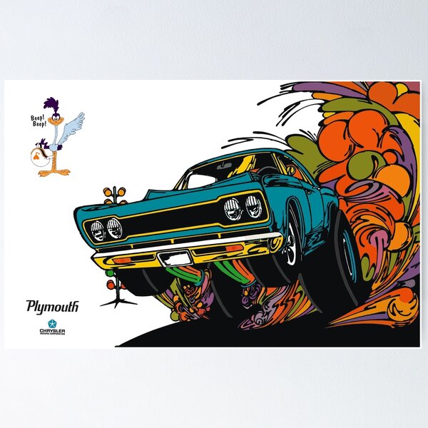 "Plymouth Roadrunner Advertising" Poster for Sale by Retrostickersnz ...