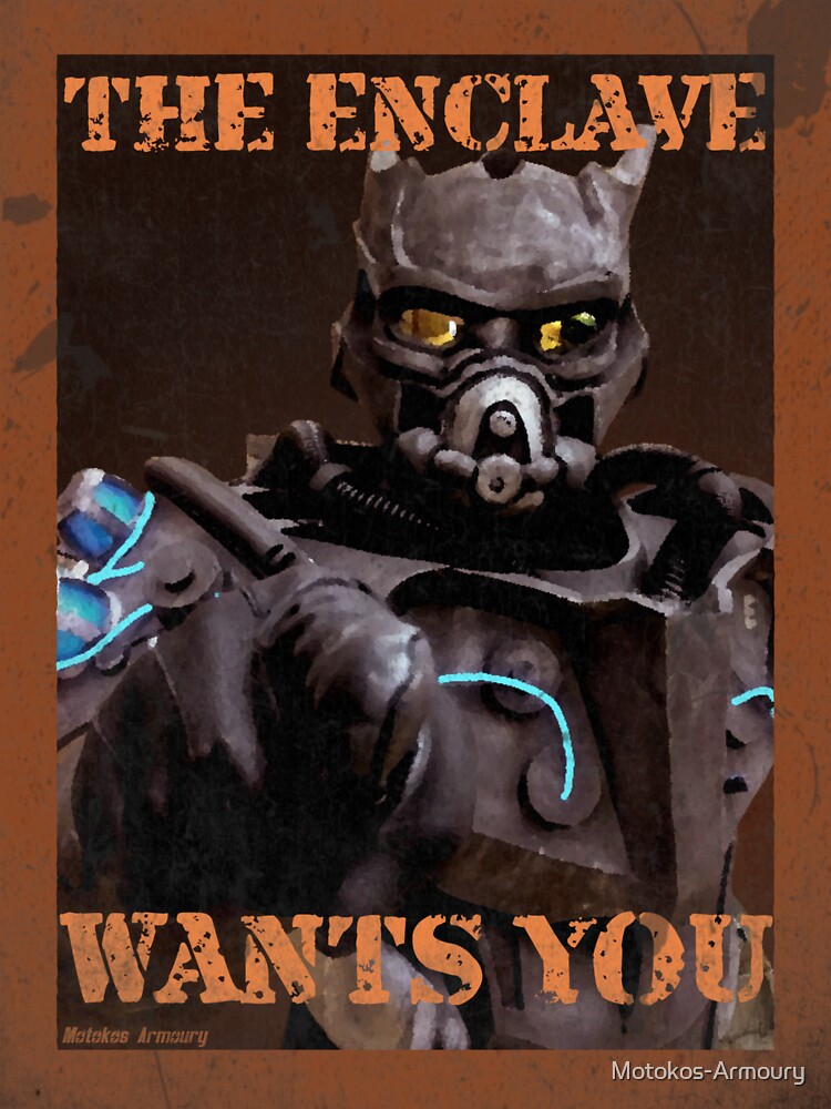 "JOIN THE ENCLAVE TODAY! " Sticker by Motokos-Armoury | Redbubble