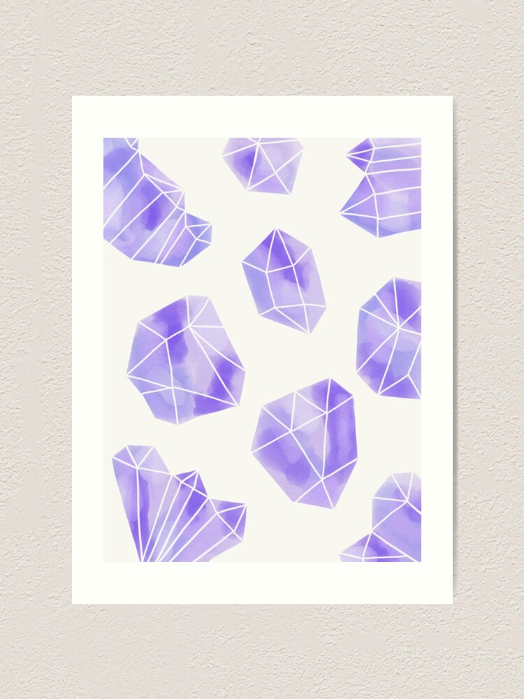 "Pastel Purple Amethyst Crystal Watercolour" Art Print for Sale by ...