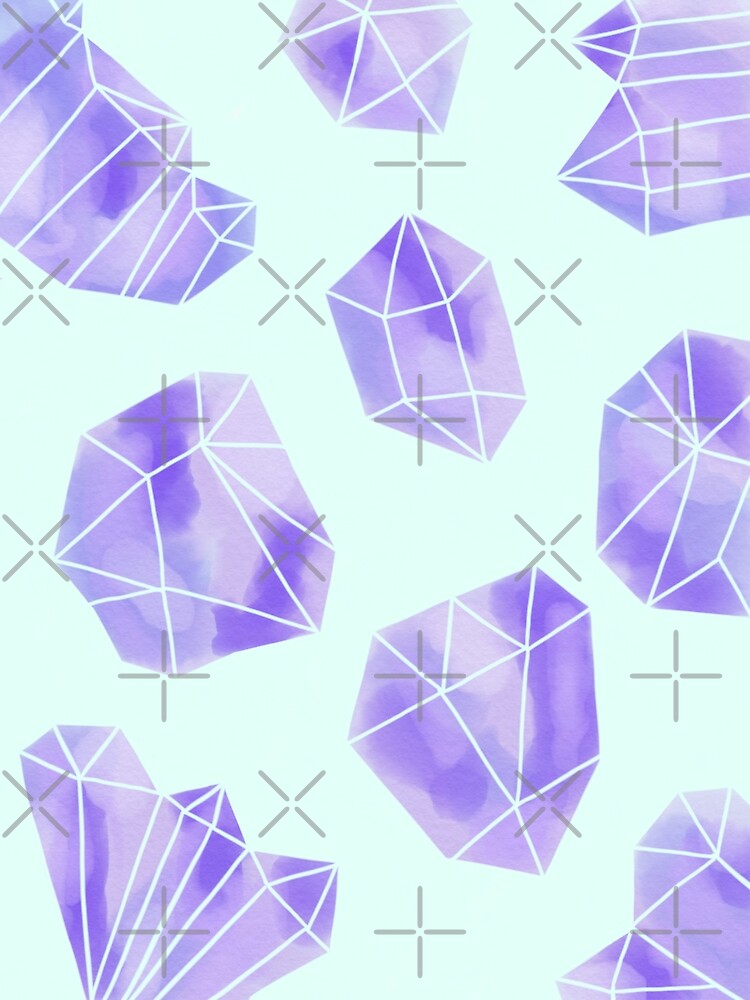 "Pastel Purple and Blue Amethyst Gemstone Watercolour" by AlexandraStr ...