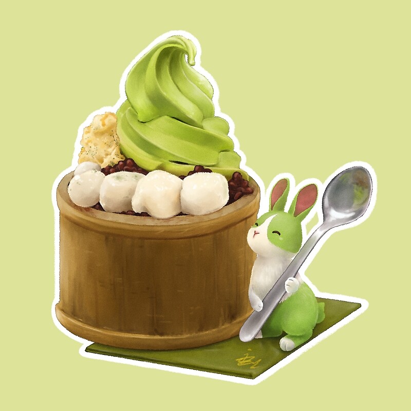 "Matcha Anmitsu Parfait" by maygreen | Redbubble