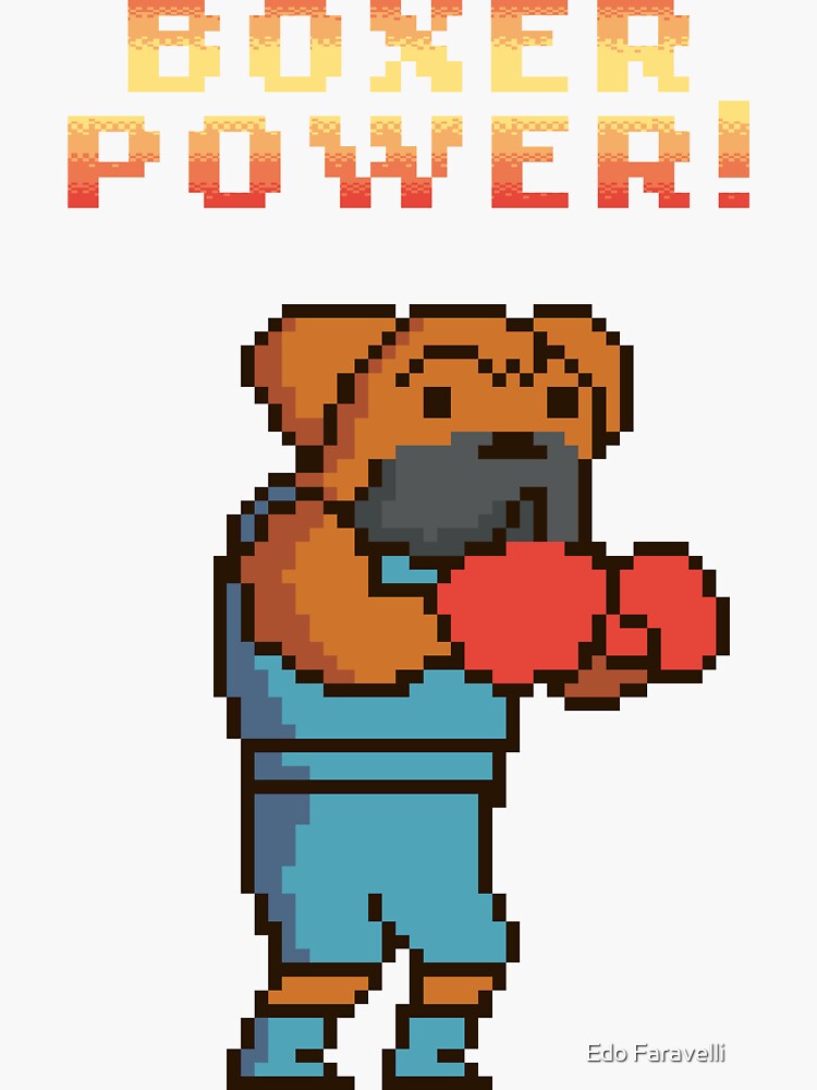 "Boxer Power!" Sticker by edofaravelli | Redbubble