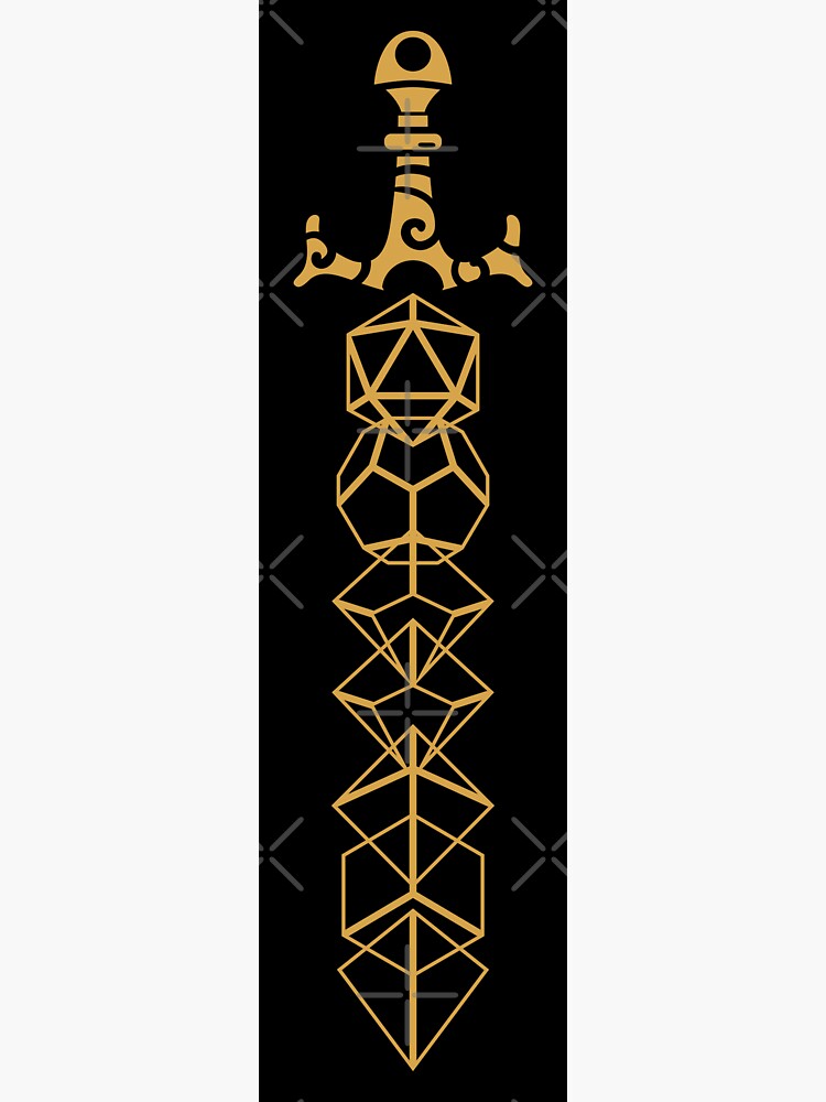 "The Polyhedral Dice Collector's Gold Sword" Sticker by pixeptional ...