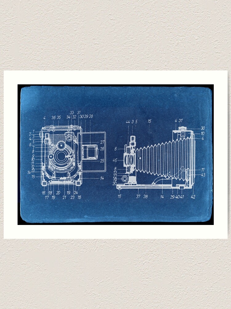 "Blueprint of an antique camera" Art Print for Sale by TheMaker | Redbubble