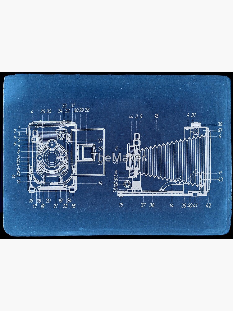"Blueprint of an antique camera" Art Print for Sale by TheMaker | Redbubble