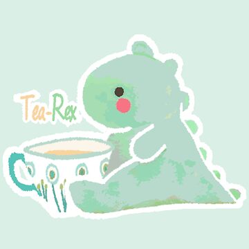 "Tea-Rex " Sticker for Sale by MoonboyAoyagi | Redbubble