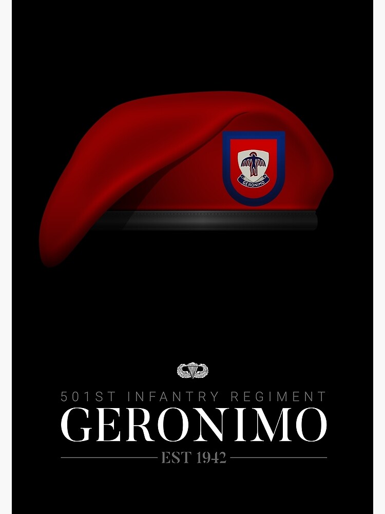 "501st Infantry Regiment - Geronimo (Beret)" Poster for Sale by ...