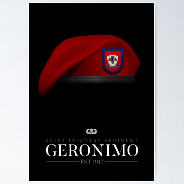 "501st Infantry Regiment - Geronimo (Beret)" Poster for Sale by ...