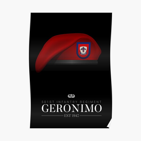 "501st Infantry Regiment - Geronimo (Beret)" Poster for Sale by ...