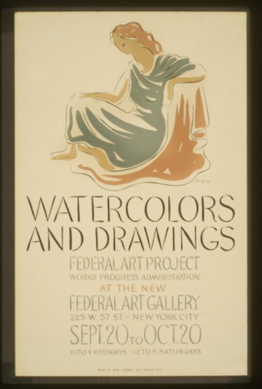 "Federal Art Gallery Watercolors And Drawings Vintage Poster" by CJ ...