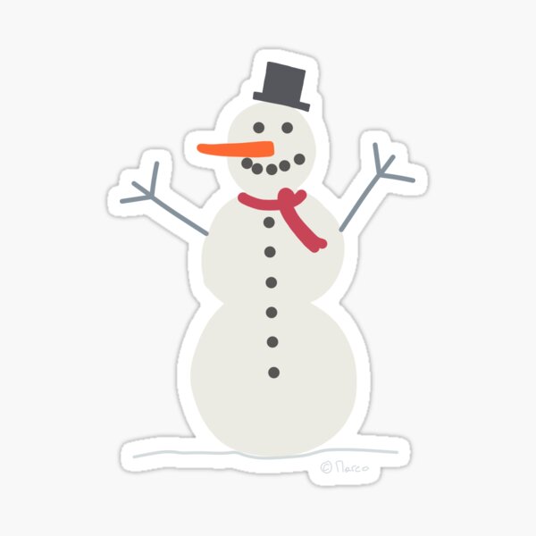 "Stick figure snowman, winter, christmas, family, children" Sticker by ...