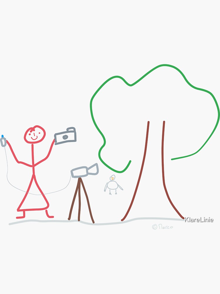 "photographer stick man, woman hobby profession art picture " Sticker ...