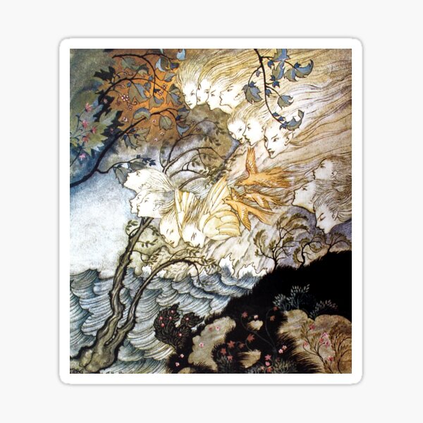 "And Sometimes a Voice - The Tempest - Arthur Rackham" Sticker for Sale ...