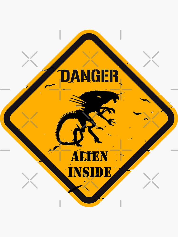 Pegatina «Danger alien inside» de BigPoiasa | Redbubble