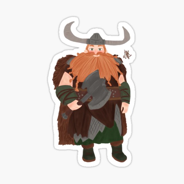 "Stoick the Vast fanart" Sticker by liajung | Redbubble