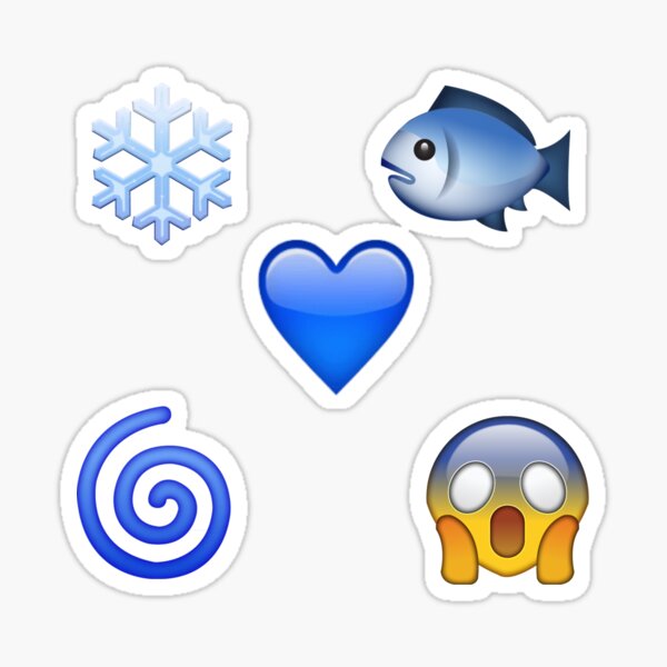 "blue emoji sticker pack " Sticker for Sale by AmandaB2003 | Redbubble