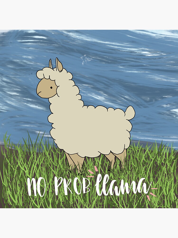 "no probllama" Sticker by elaboraterug | Redbubble