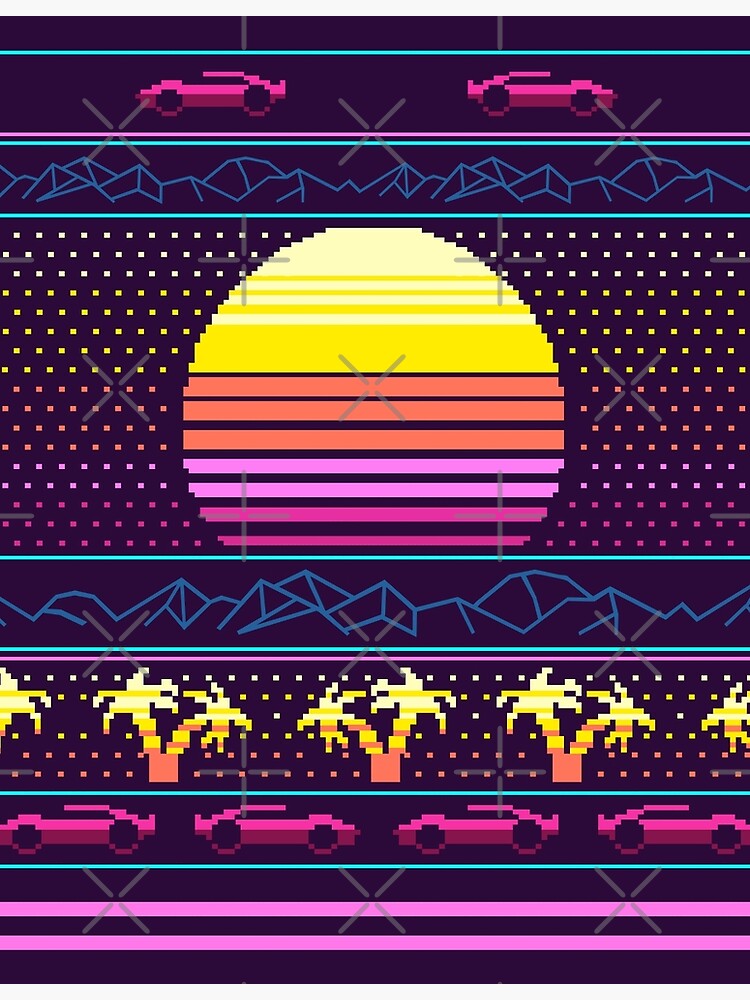 "Synthwave Christmas" Poster by christopper | Redbubble