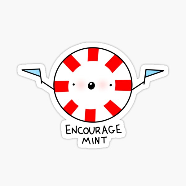 "Encourage-mint" Sticker for Sale by PeriOlitsky | Redbubble